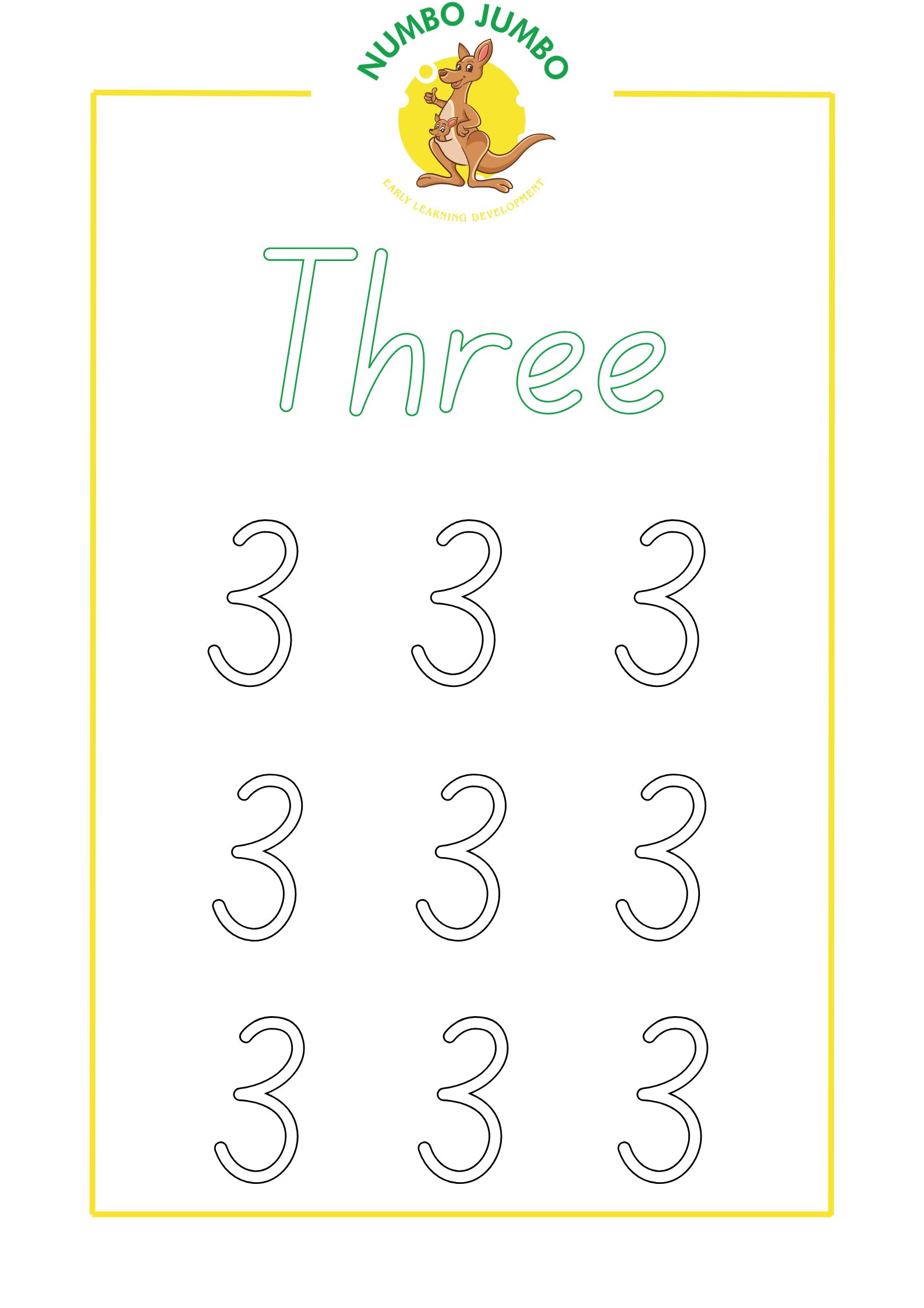 Number 3 Tracing